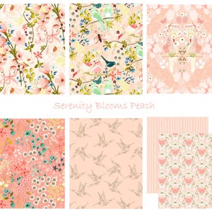 Poppie Cotton Serenity Blooms by Ginger Deverell Fat Quarter Set Quilting Fabrics - Etsy