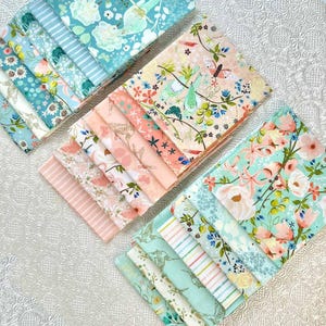 Poppie Cotton Serenity Blooms by Ginger Deverell Fat Quarter Set Quilting Fabrics - Etsy