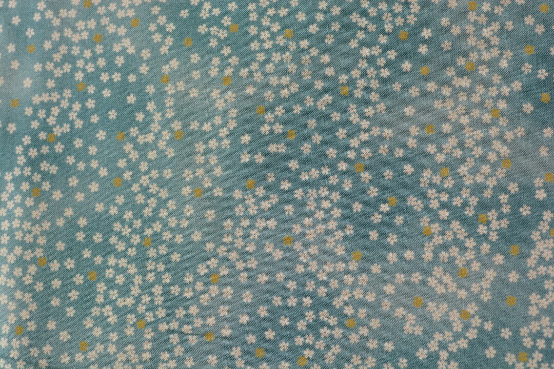Japanese Fabric Tiny Sakura Cherry Blossoms Teal - Etsy