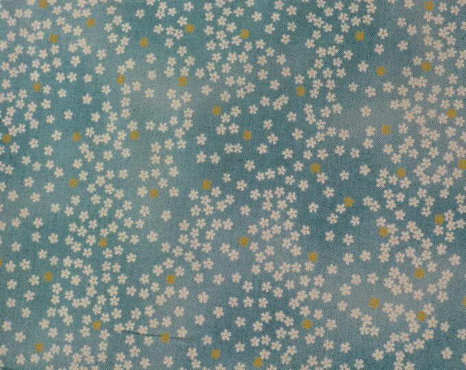 Japanese Fabric Tiny Sakura Cherry Blossoms Teal - Etsy