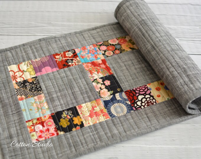 Table Runner Quilt Kit Building Blocks With Japanese Kimono Fabrics - Etsy