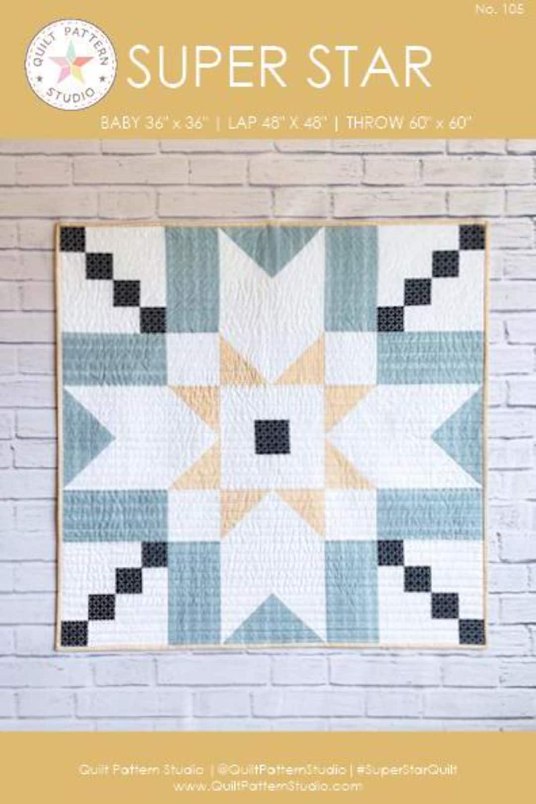 Super Star Quilt Paper Pattern Baby Lap Throw - Etsy
