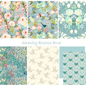 Poppie Cotton Serenity Blooms by Ginger Deverell Fat Quarter Set Quilting Fabrics - Etsy