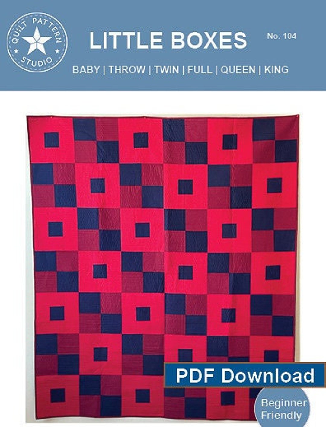 Little Boxes Easy Quilt PDF Pattern 6 Sizes - Etsy