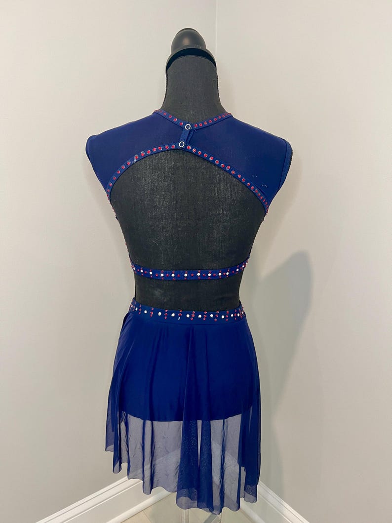 Navy Blue Two Piece Dance Costume Adult XS Women's Girls - Etsy