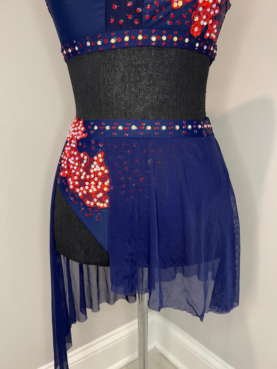 Navy Blue Two Piece Dance Costume Adult XS Women's Girls - Etsy