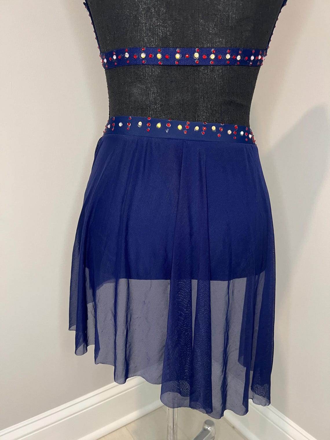 Navy Blue Two Piece Dance Costume Adult XS Women's Girls - Etsy
