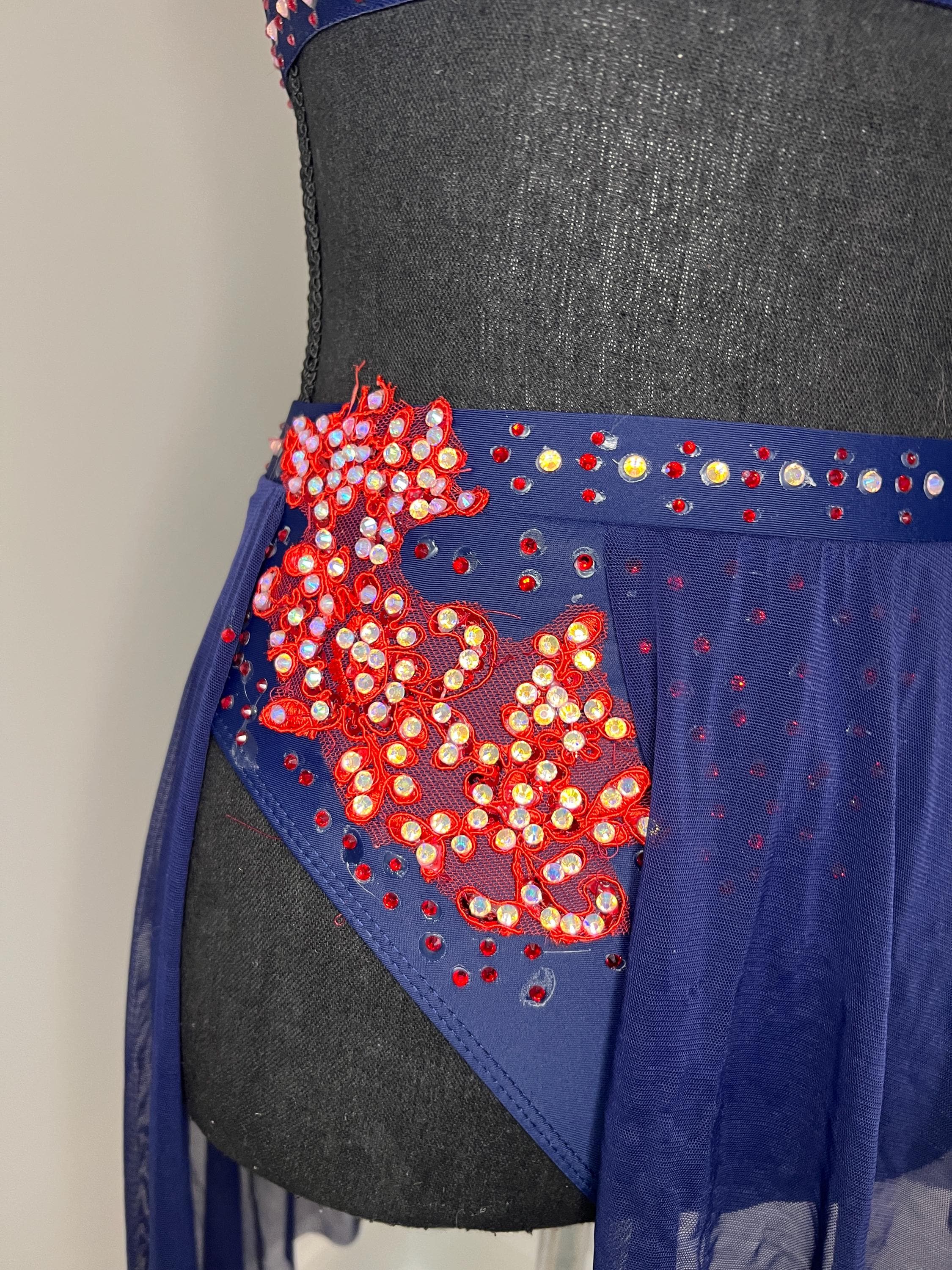 Navy Blue Two Piece Dance Costume Adult XS Women's Girls - Etsy