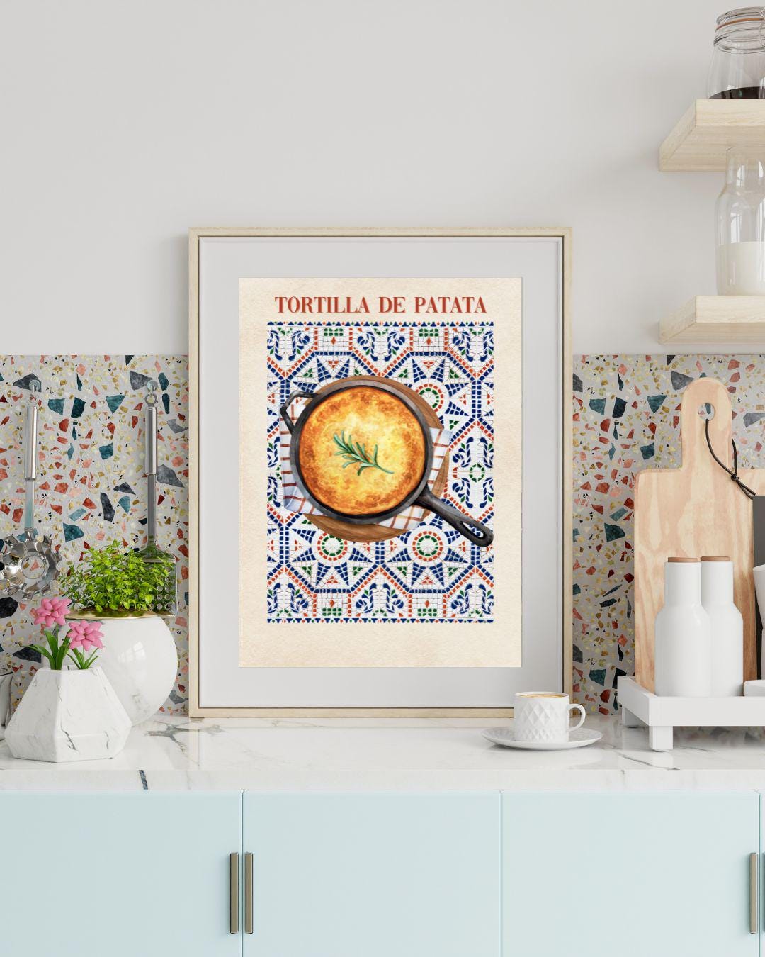 Spanish Food Tapas Patata Tiles Printable Wall Art Kitchen Decor ...
