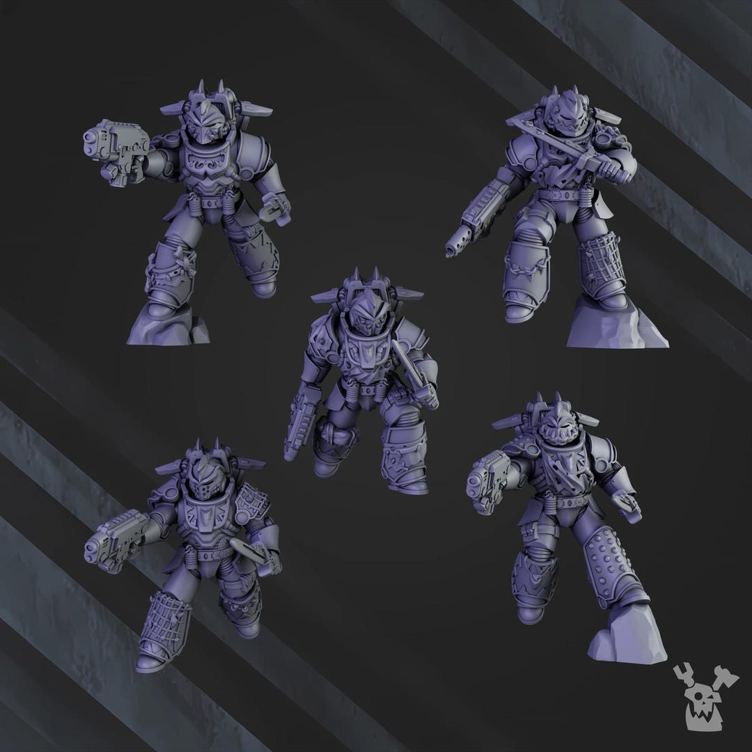 3D Printed White Megaladon Jetpack Squad by Dakkadakka Miniatures - Etsy