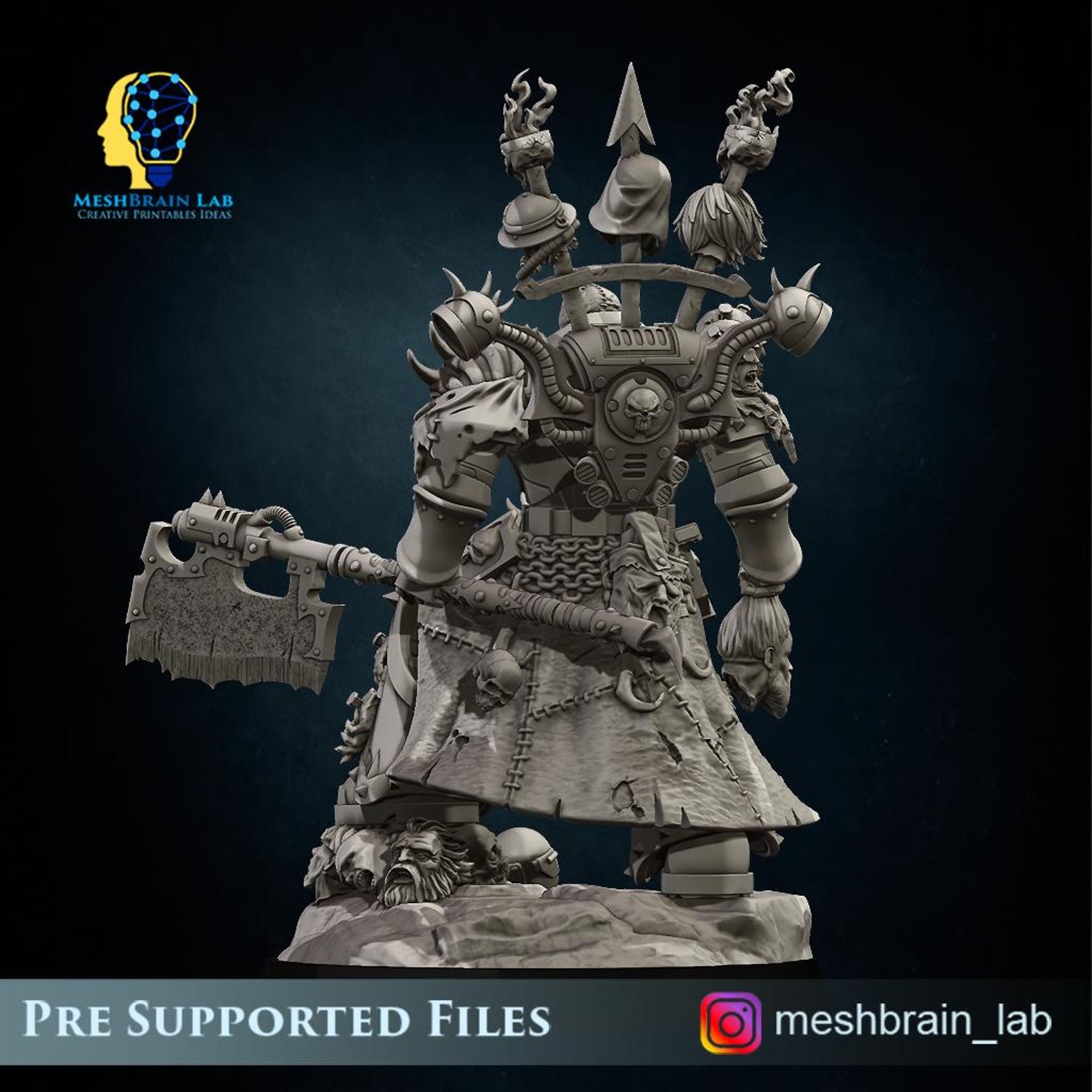 3d Printed Doom Marine Executor Lord by Meshbrain Labs Miniatures ...
