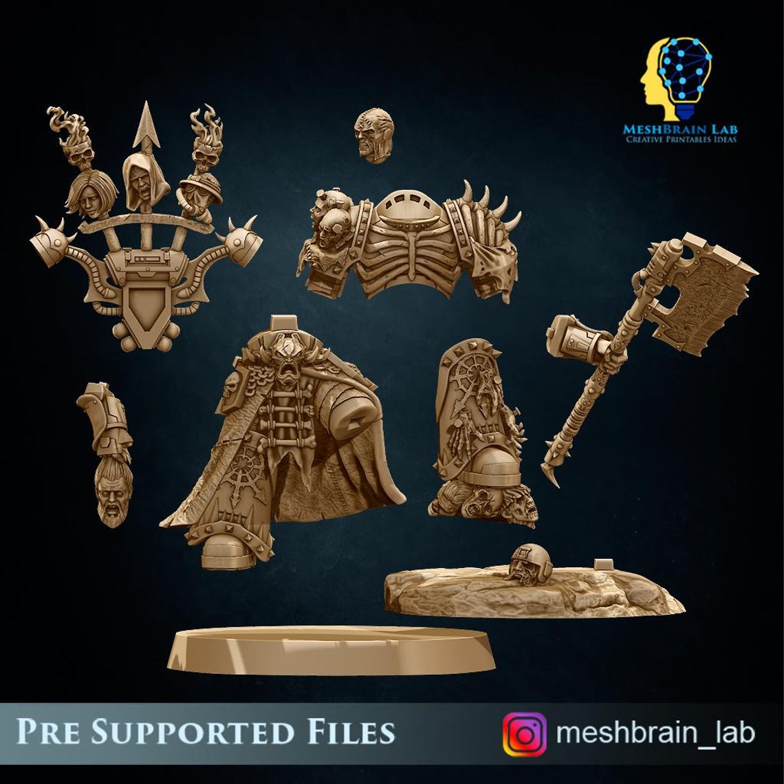 3d Printed Doom Marine Executor Lord by Meshbrain Labs Miniatures ...