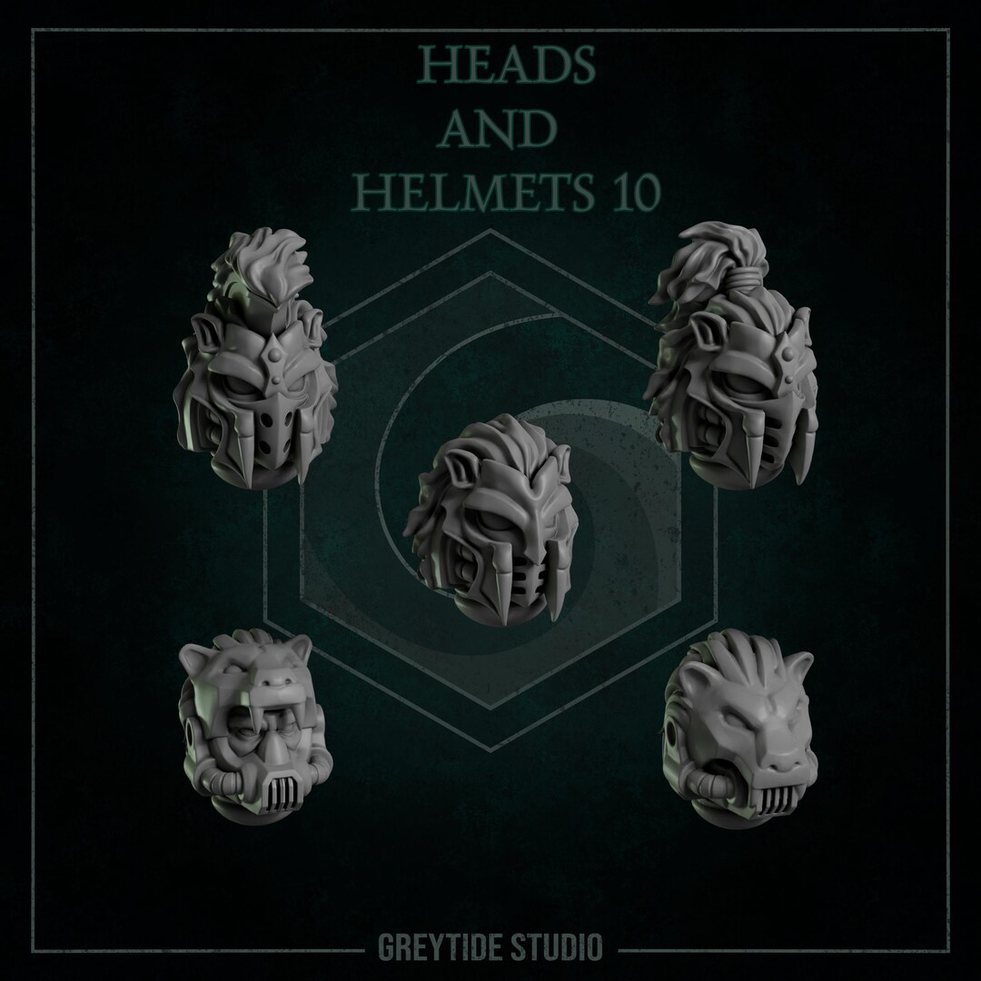 3d Printed Heads and Helmets X10 by Greytide Studio - Etsy