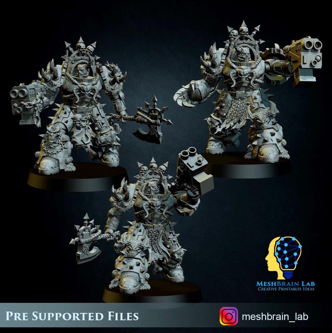 3D Printed Doom Marines in Heavy Armor X3 by Meshbrain Labs - Etsy