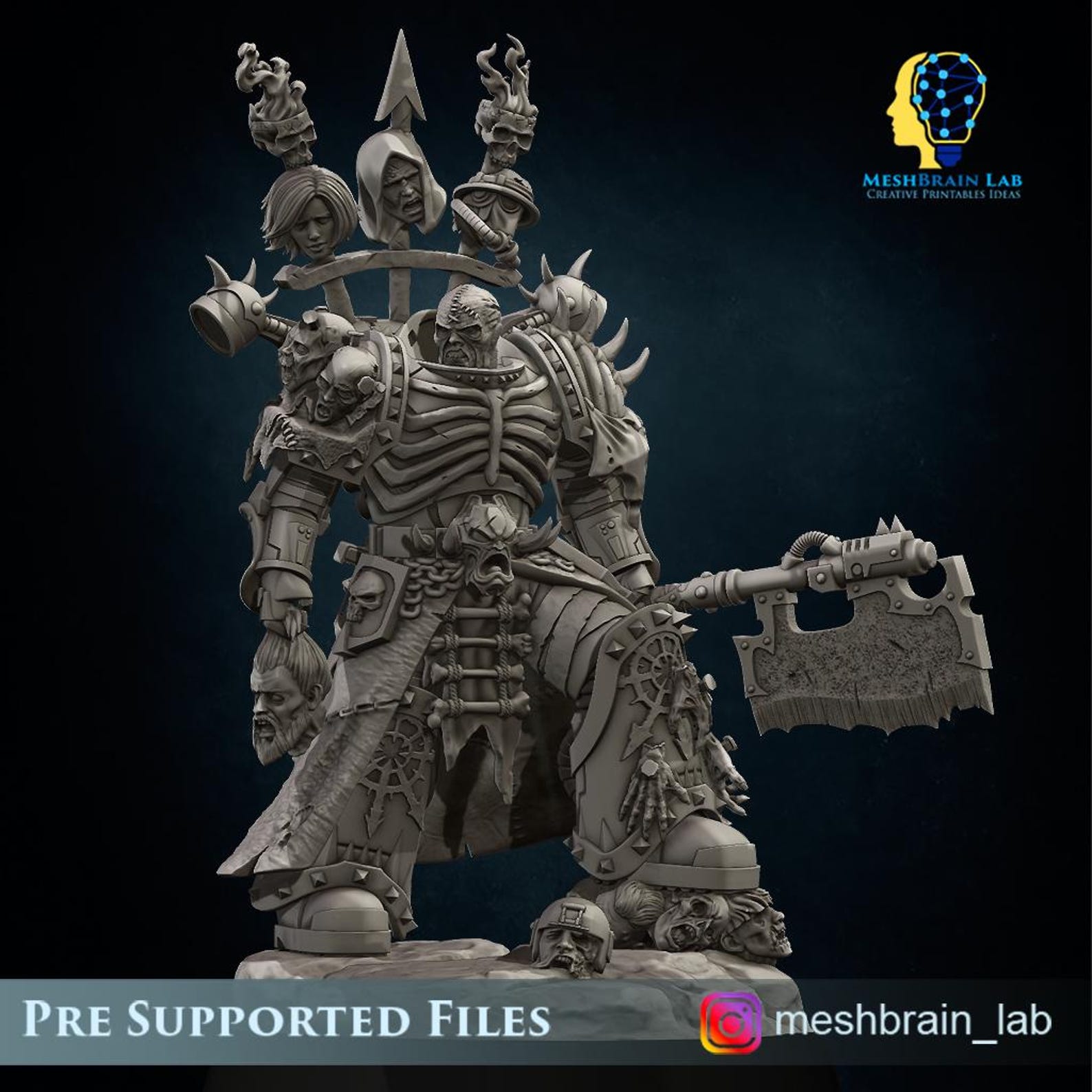 3d Printed Doom Marine Executor Lord by Meshbrain Labs Miniatures ...