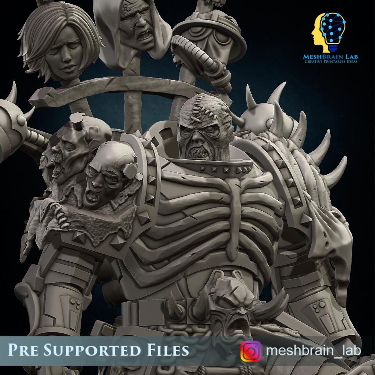 3d Printed Doom Marine Executor Lord by Meshbrain Labs Miniatures ...