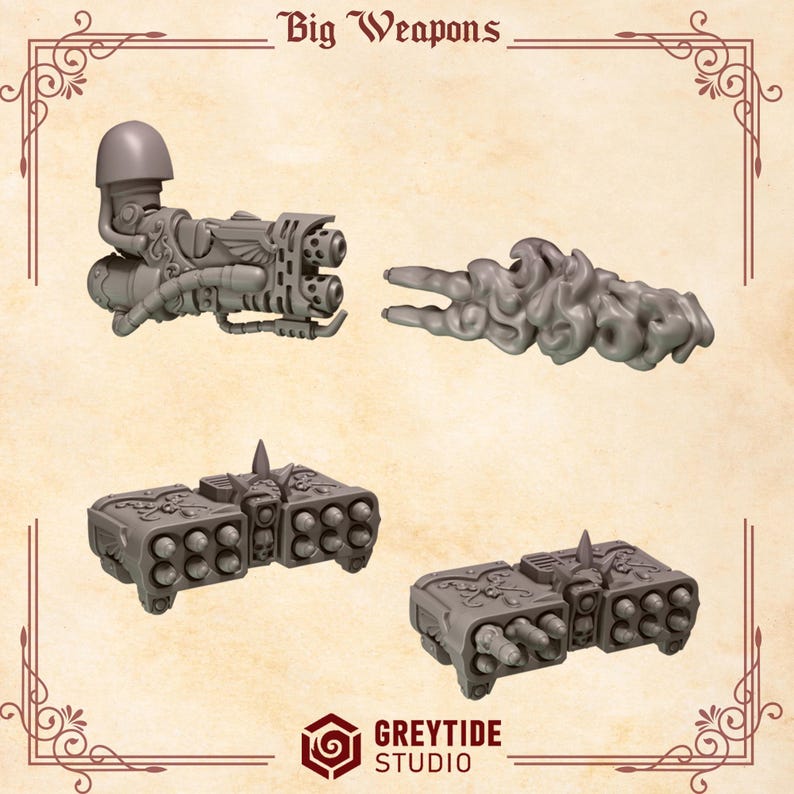 3d Printed Crimson Lords Heavy Weapons by Greytide Studio - Etsy