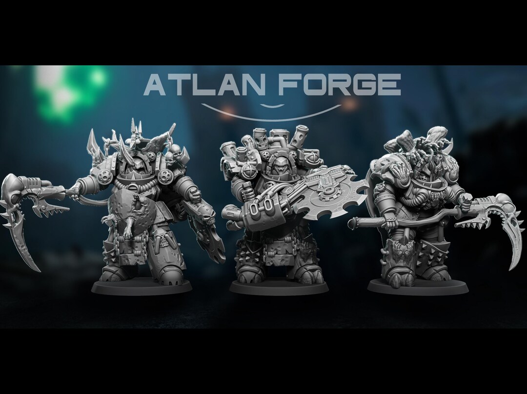 3d Printed Mortis Gorebringers X3 by Atlan Forge Miniatures - Etsy