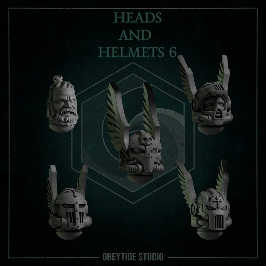 3d Printed Heads and Helmets X10 by Greytide Studio - Etsy