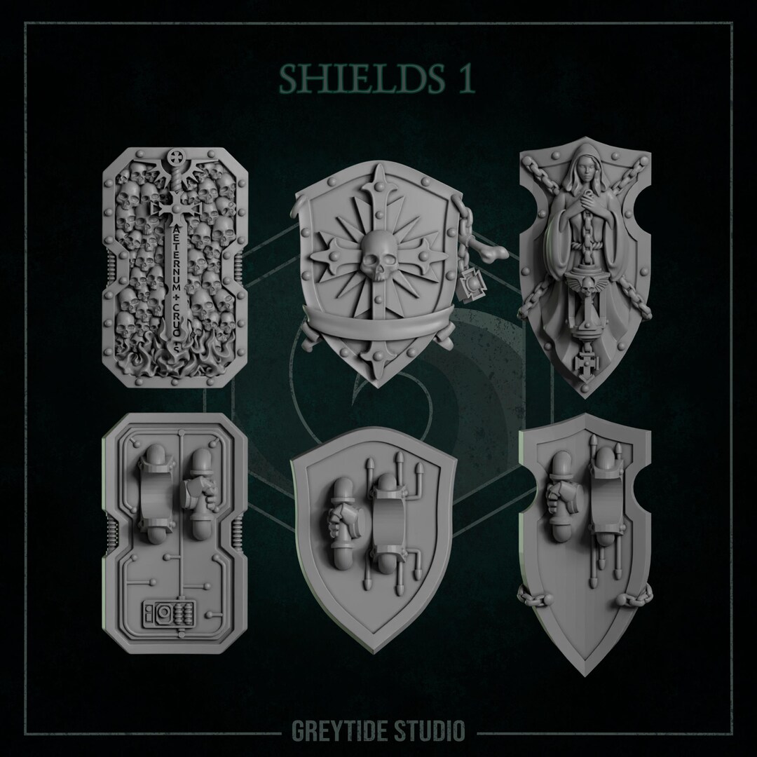 3d Printed Templar Shields X6 by Greytide Studio - Etsy
