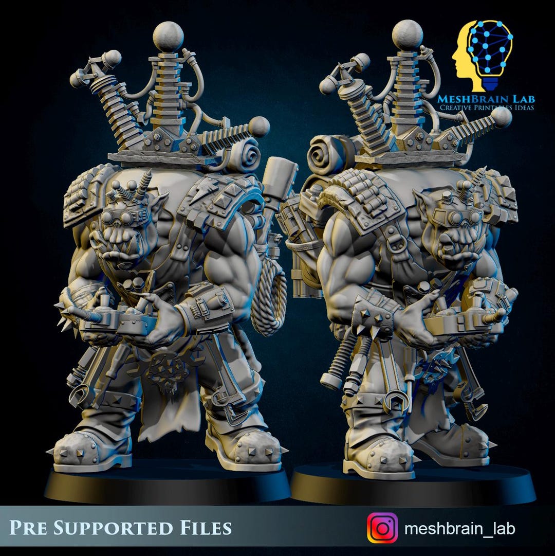 3D Printed Ork Big Mek by Meshbrain Labs - Etsy