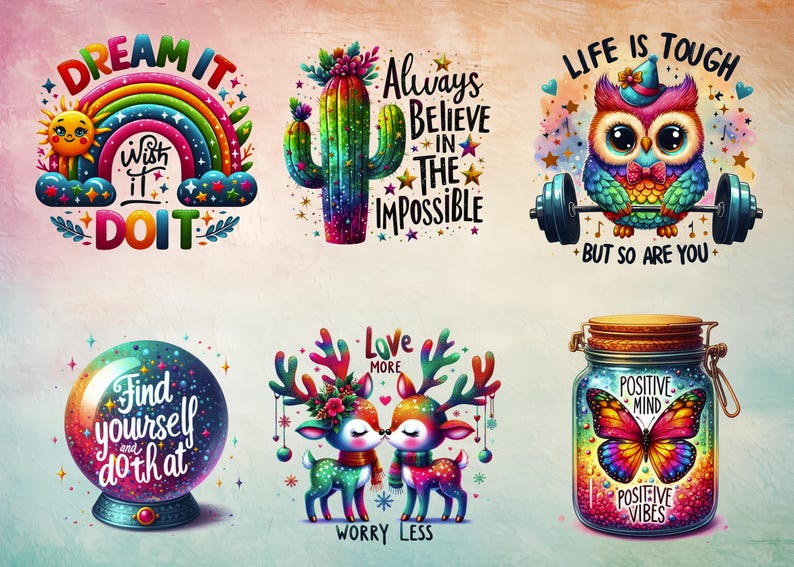 Motivational Sublimation Quotes Bundle - Etsy