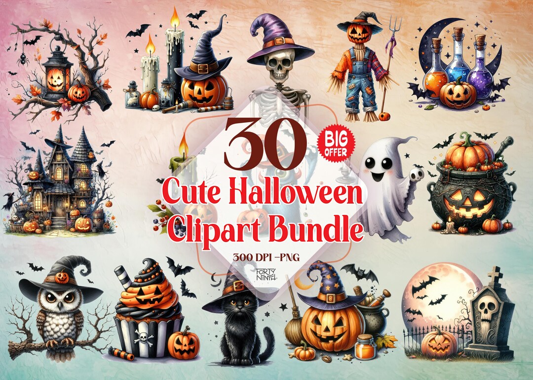 Cute Halloween Sublimation Clipart - Etsy