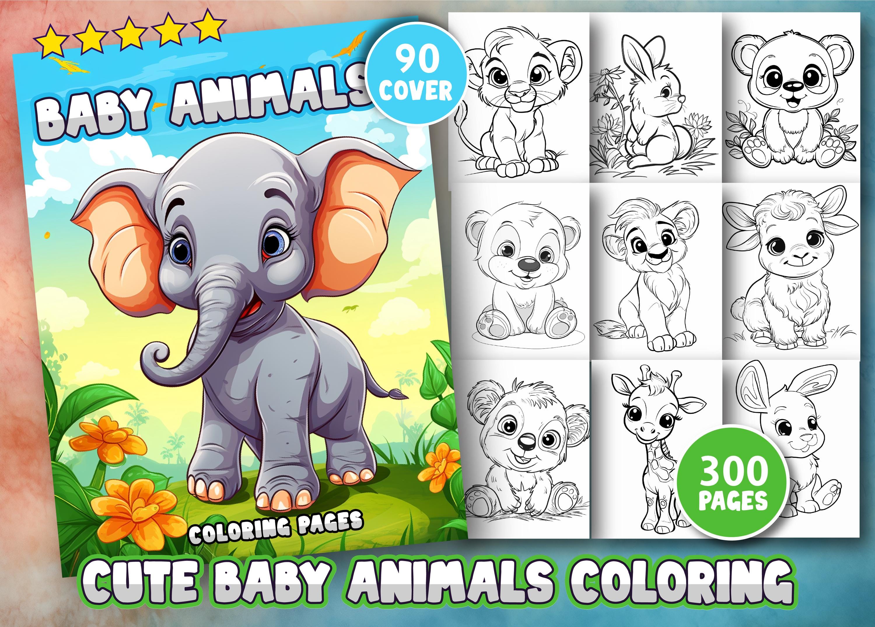 300 Cute Baby Animals Coloring Pages for Kids - Etsy