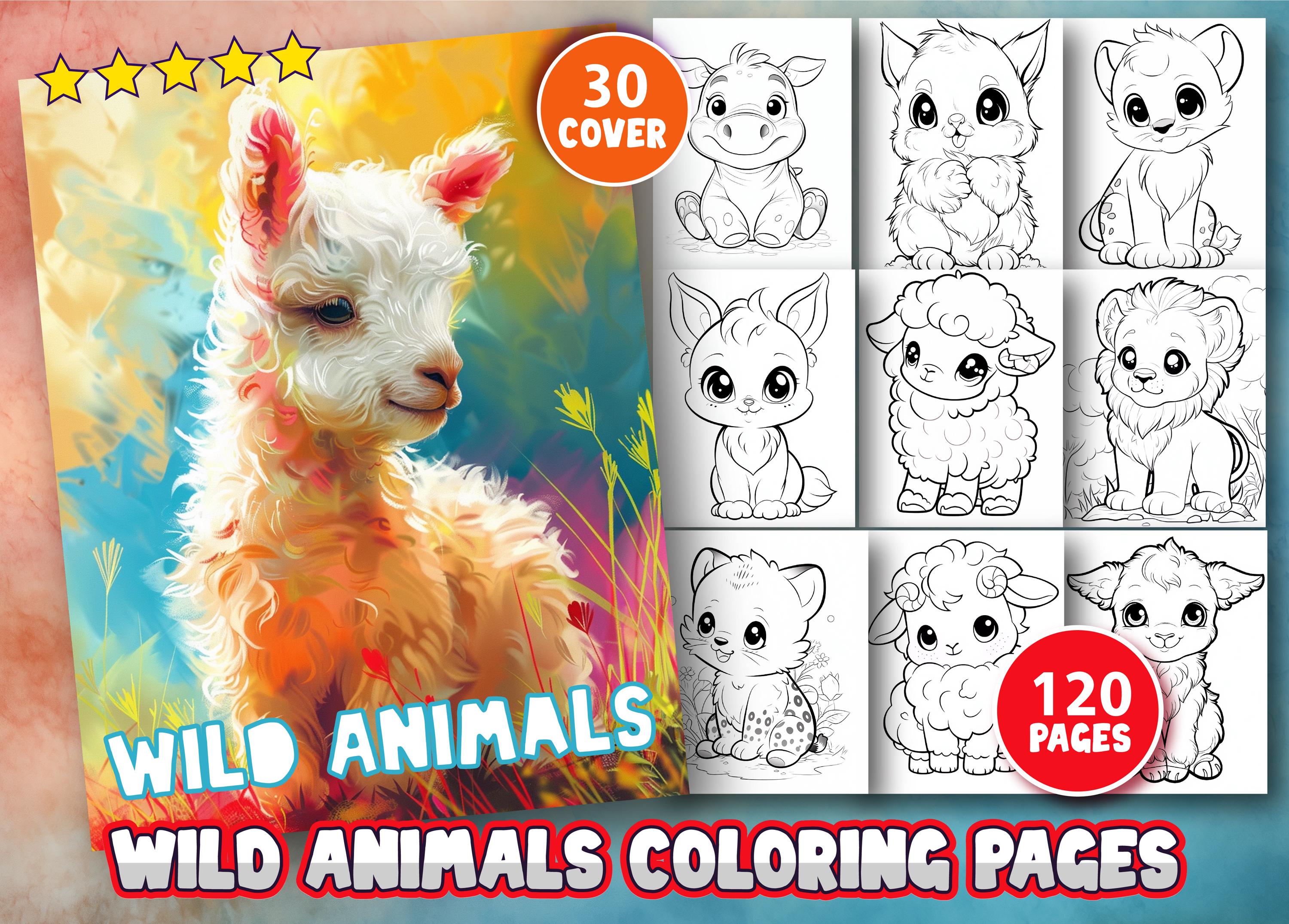 120 Wild Animals Coloring Pages for Kids: Embark on a Cute and Fun ...