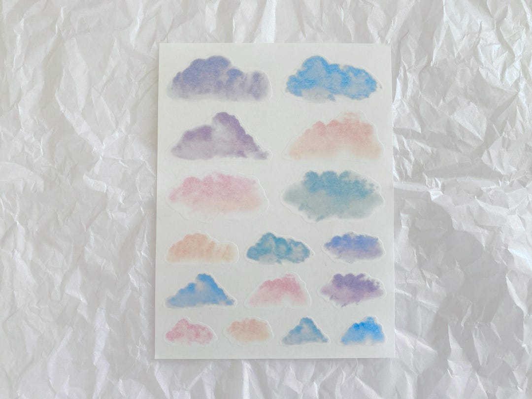 16pcs Sticker Sheet - Cloud | Sky Collage Scrapbook Journaling Decor ...