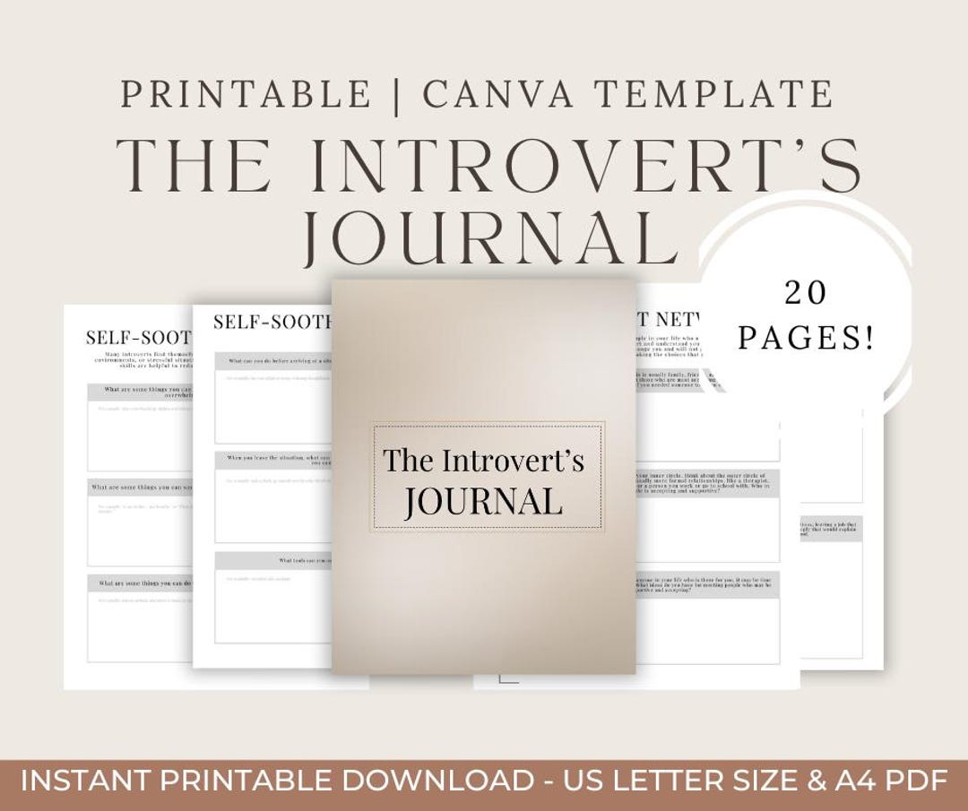 Digital Printable Introvert Journal Journal Prompts Anxiety Journal ...