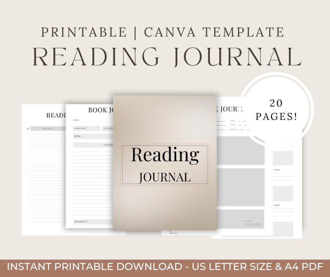 Digital Printable Reading Journal Digital Reading Journal Reading ...