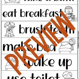 Daily Routines Vocabulary, Sight Words & Language Comprehension ...