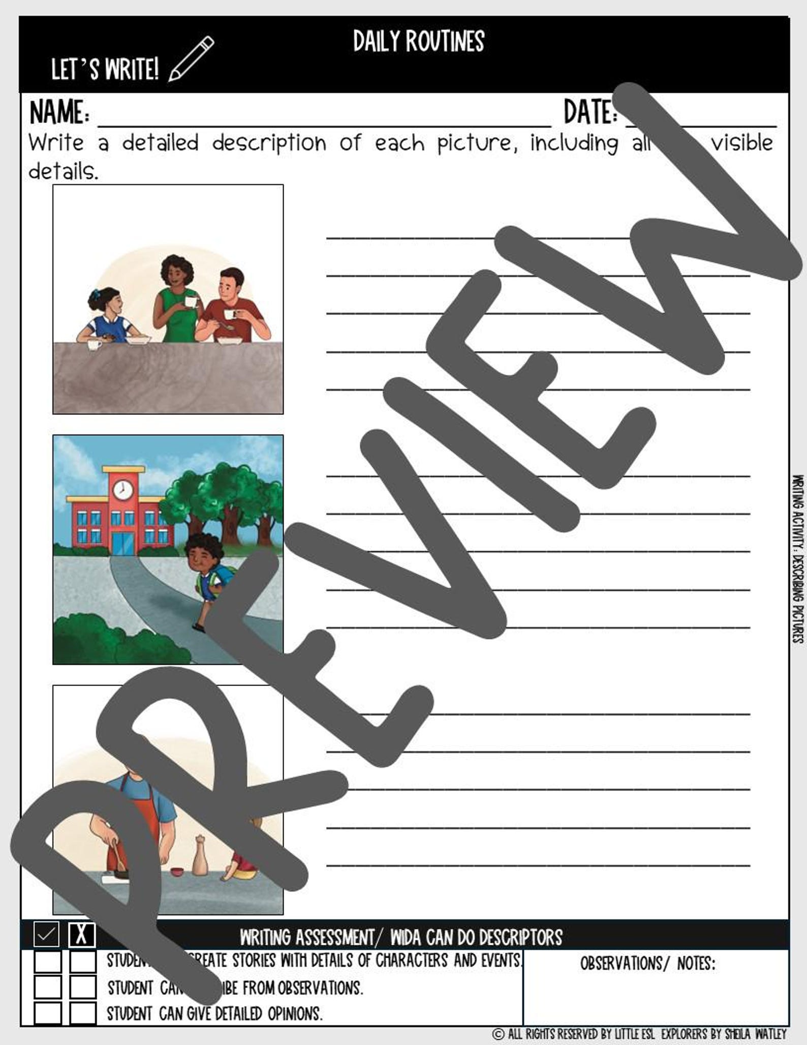 ESL Daily Routines Worksheet Bundle | Phonics | 4 Language Skills and ...