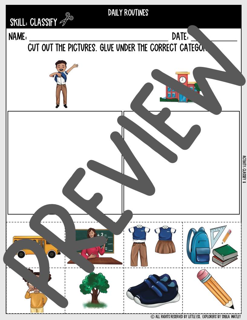 ESL Daily Routines Worksheet Bundle | Phonics | 4 Language Skills and ...