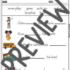 ESL Daily Routines Worksheet Bundle | Phonics | 4 Language Skills and ...