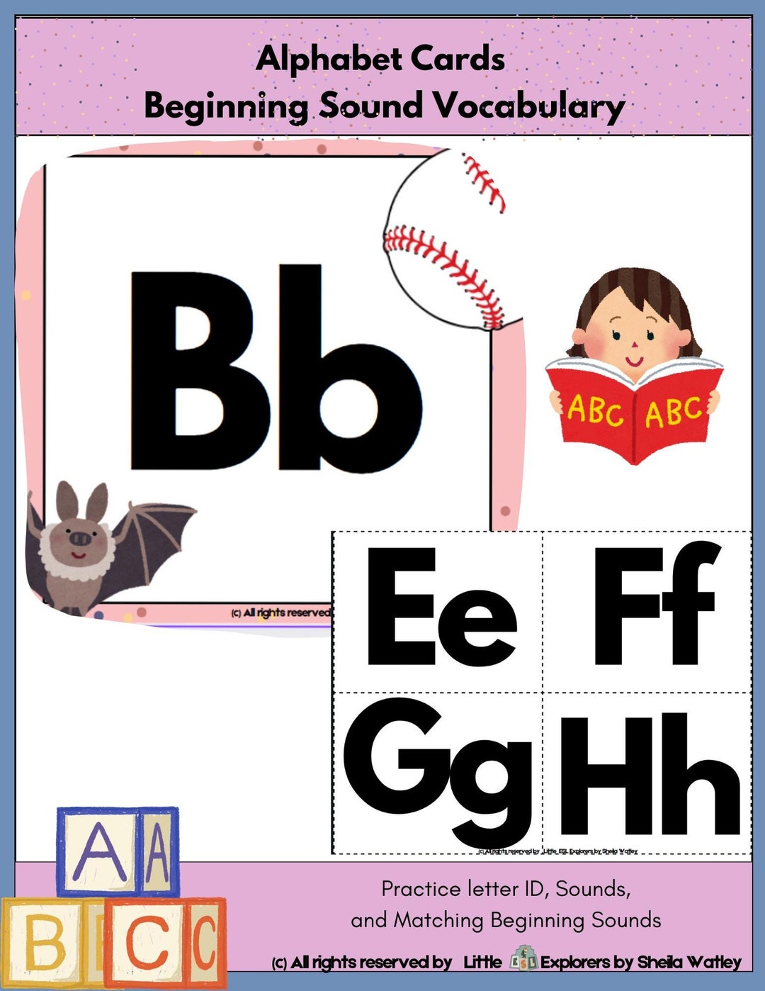 Alphabet Cards, Letter ID, Letter Sounds, and Matching Beginning Sounds ...