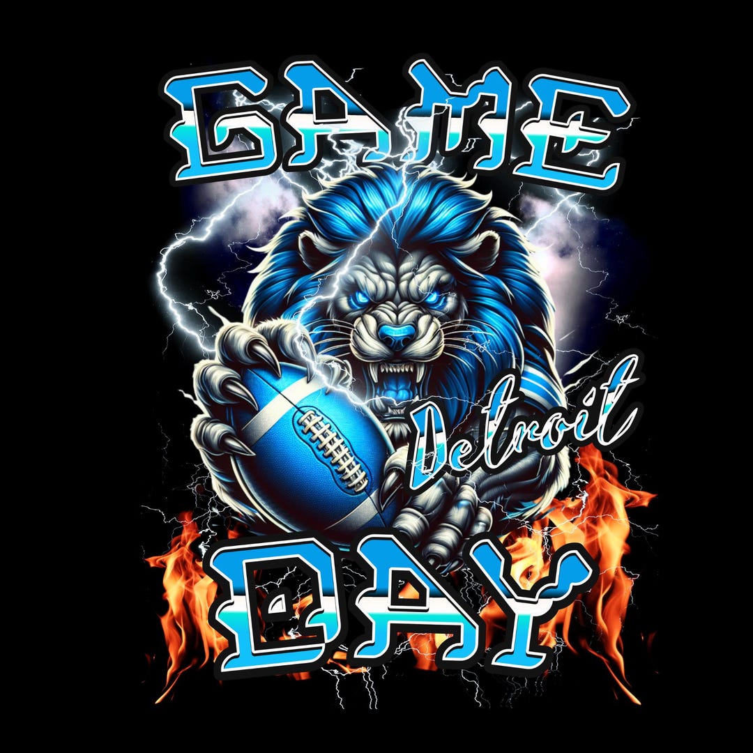 Unique Detroit Football Png, Game Day Football Png,detroit Png, Blue ...