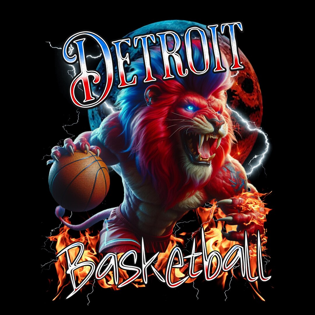Stylish Detroit Basketball Png,game Day Png,detroit Basketball Clipart ...