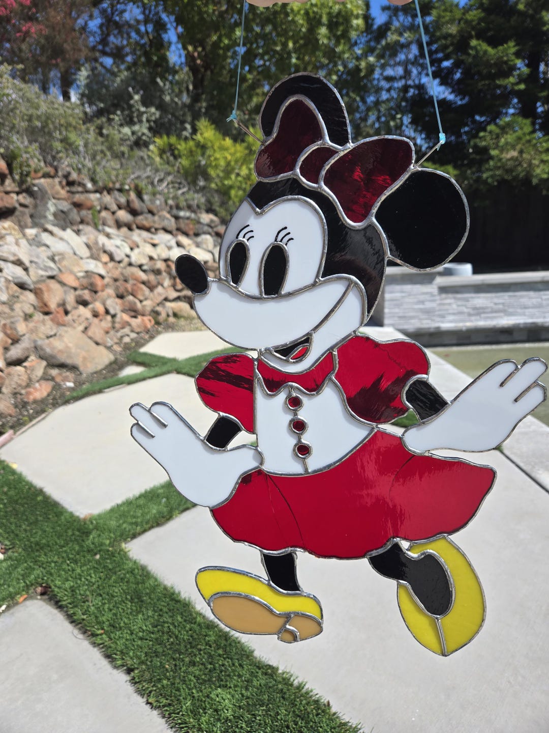 Minnie Mouse Stained Glass Art Red - Etsy