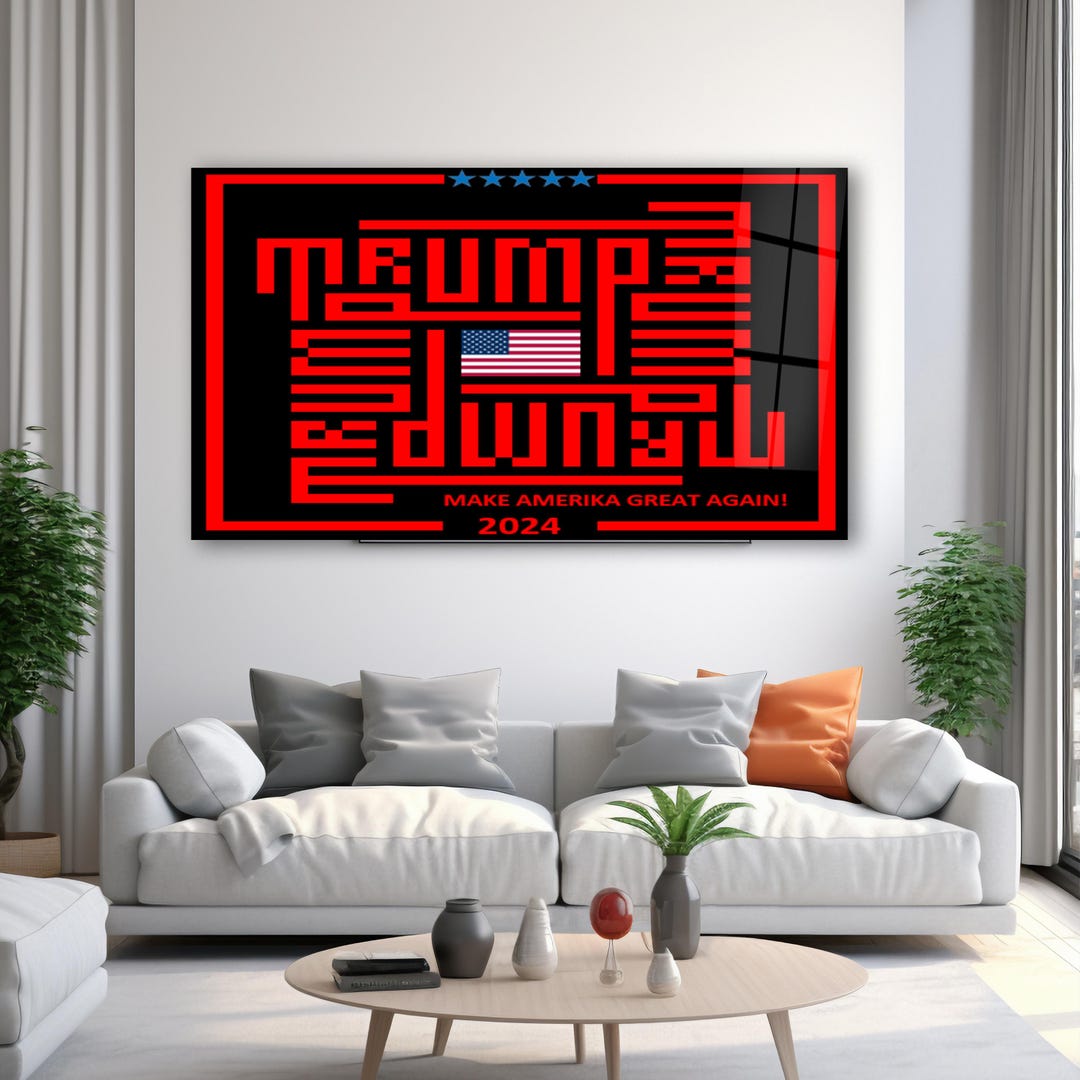Trump Wall Art, Trump Glass Art, Wall Hanging, Political Decor ...