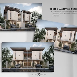 Two Storey Duplex House Architectural Plan, 4 Bedrooms, Balcony, Kitchen Lanai, 4780 Sqft Modern ...