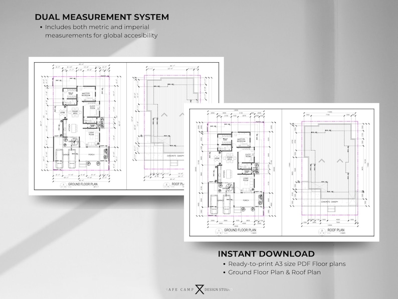 Modern Bungalow House Architectural Plan, 2 Bedrooms, Spacious Kitchen, Garden, Lanai, 958 Sqft ...