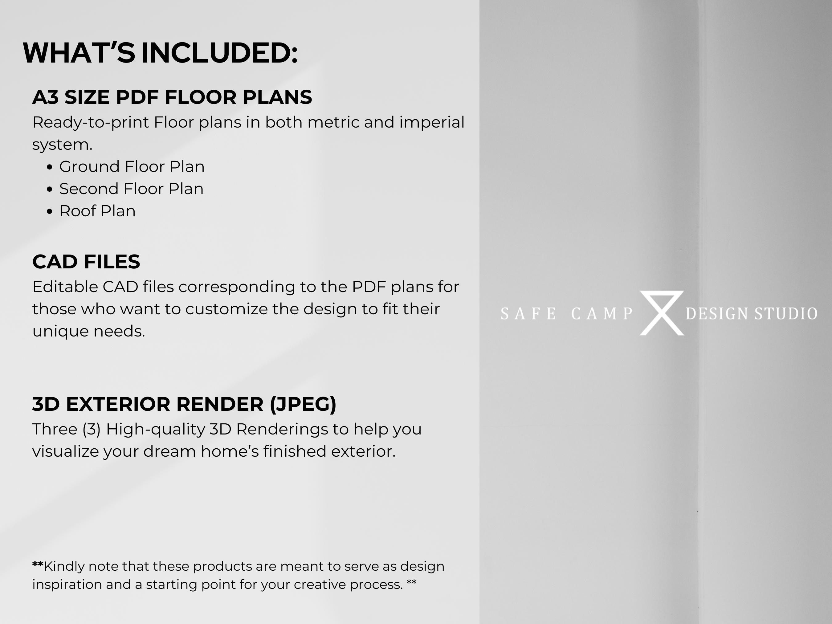 Modern 3-bedroom Duplex House Architectural Plans (A3 PDF) - Etsy