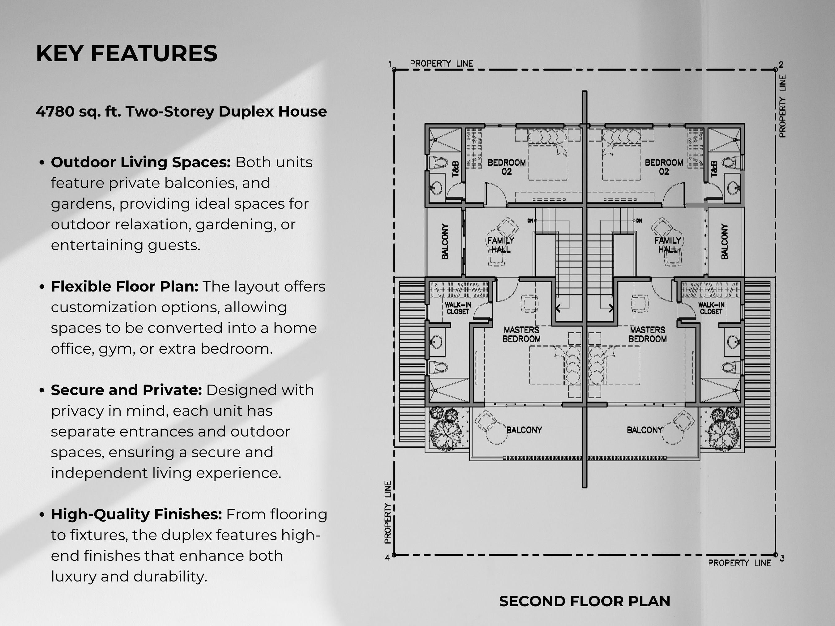Modern 3-bedroom Duplex House Architectural Plans (A3 PDF) - Etsy