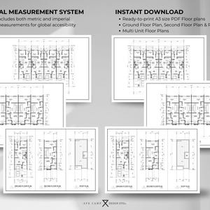 Modern Multi-unit House Plan, Duplex & Quadruplex Design (A3 PDF) - Etsy