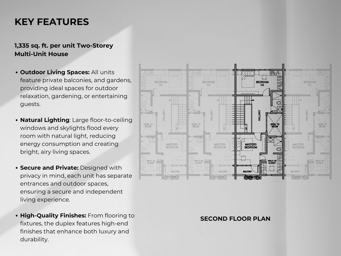 Modern Multi-unit House Plan, Duplex, Quadruplex, Garden (A3 PDF) - Etsy