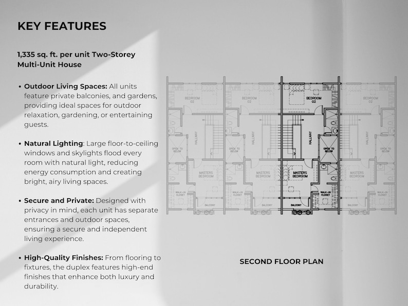Modern Multi-unit House Plan, Duplex, Quadruplex, Garden (A3 PDF) - Etsy