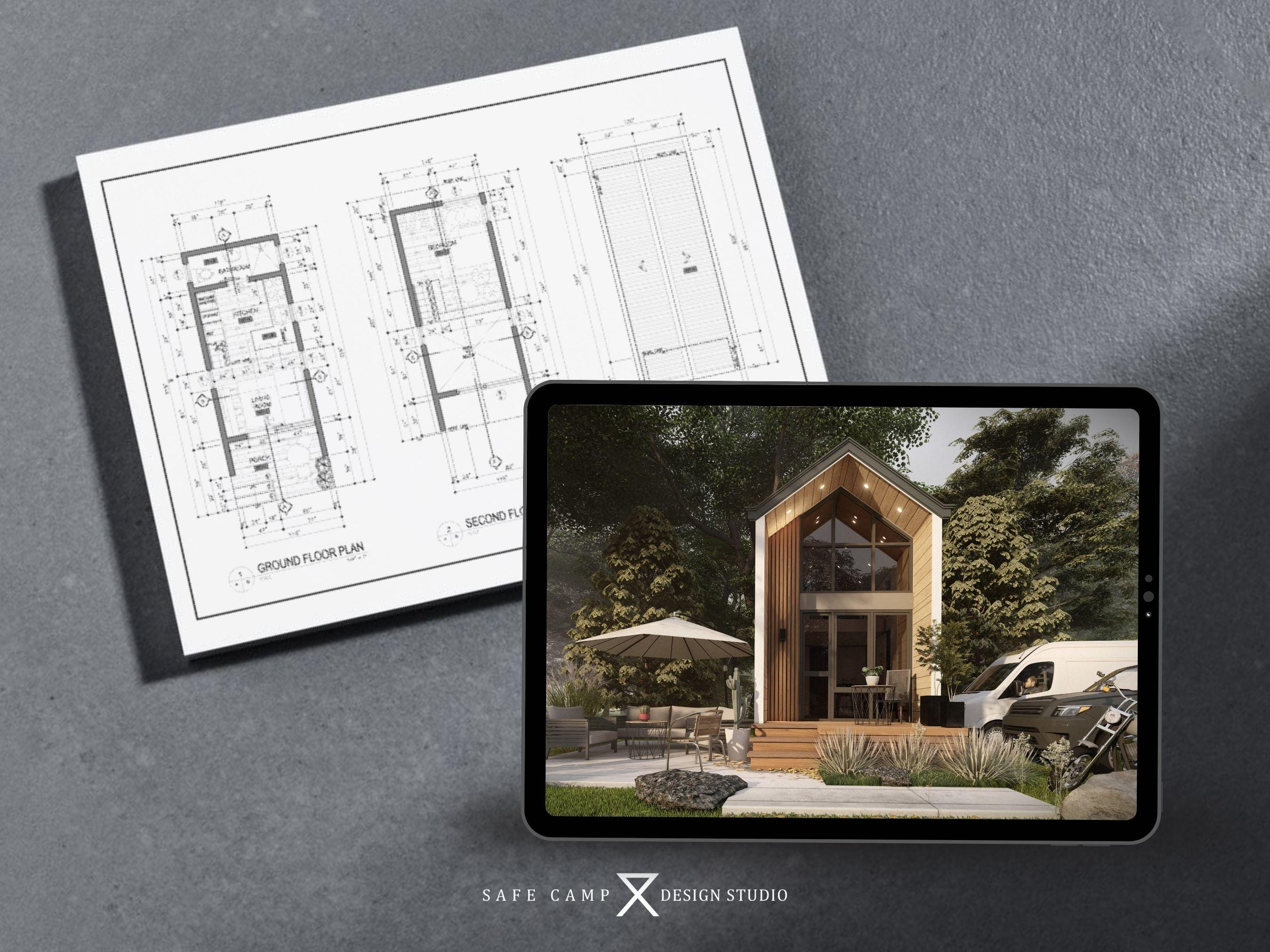 10'x20' Modern Tiny House Plan With Loft (A3 PDF) - Etsy