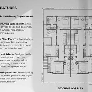 Two Storey Duplex House Architectural Plan, 4 Bedrooms, Balcony, Kitchen Lanai, 4780 Sqft Modern ...